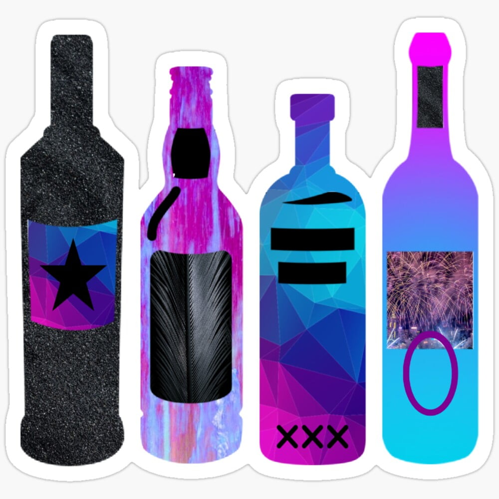 DOPASTICKER Blue And Purple Alc Bottles - Perfect Birthday Gift ...