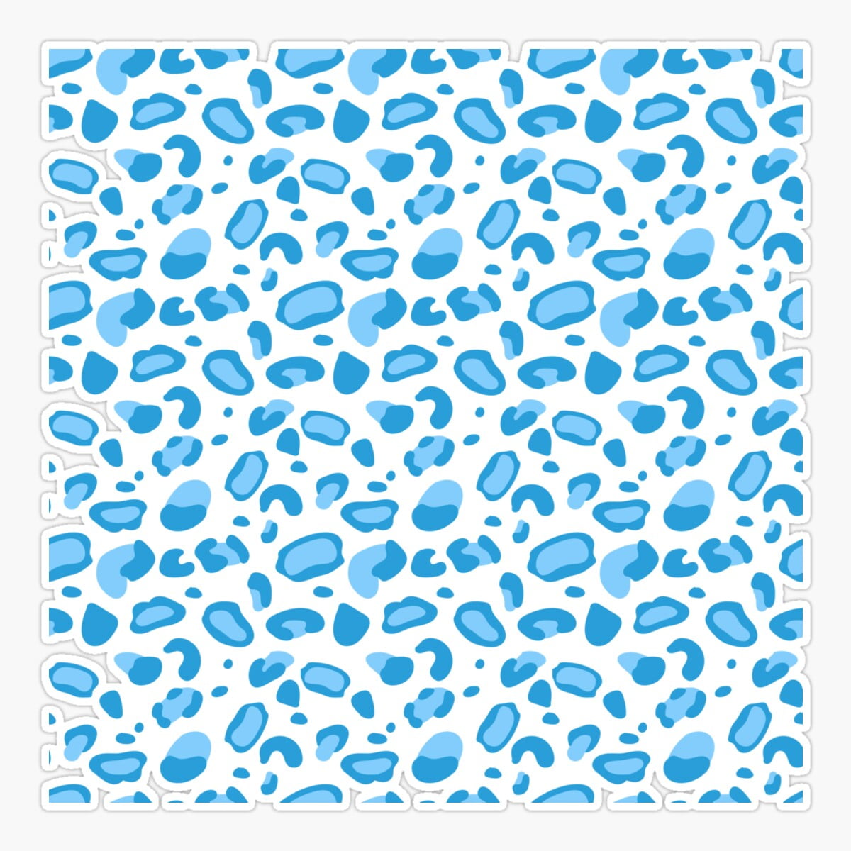 DOPASTICKER Blue And White Leo Seam Pattern Sticker, Phone Sticker Car Stickers - Walmart.com