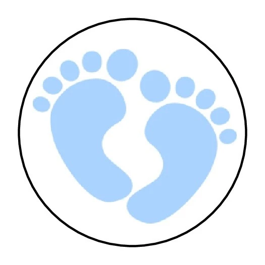 DOPASTICKER Blue Baby Footprints Stickers Shower Feet Phone Decal Water ...