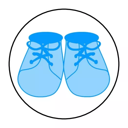 DOPASTICKER Blue Baby Shoes Stickers Shower Favors Phone Decal Water ...