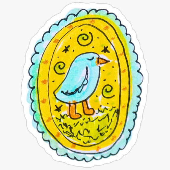 DOPASTICKER Blue Bird Frame Sticker Phone Sticker, Latop Sticker, Lover ...