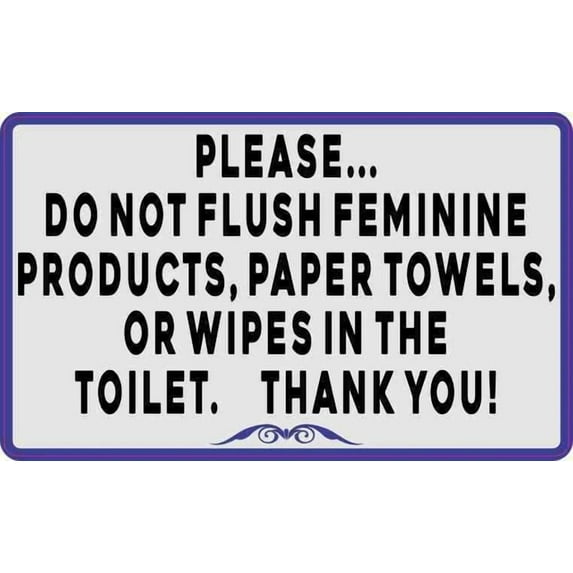 DOPASTICKER Blue Border Please Do Not Flush Sticker Phone Sticker ...