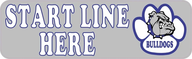 DOPASTICKER Blue Bulldog Start Line Here Sticker Phone Sticker, Latop ...