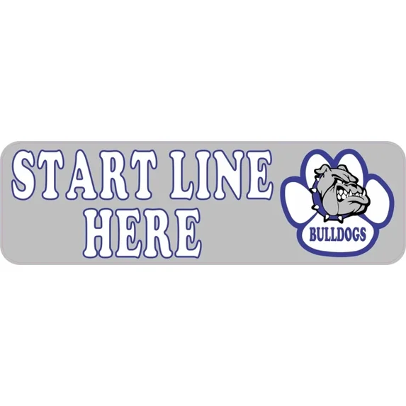 DOPASTICKER Blue Bulldog Start Line Here Sticker Phone Sticker, Latop ...