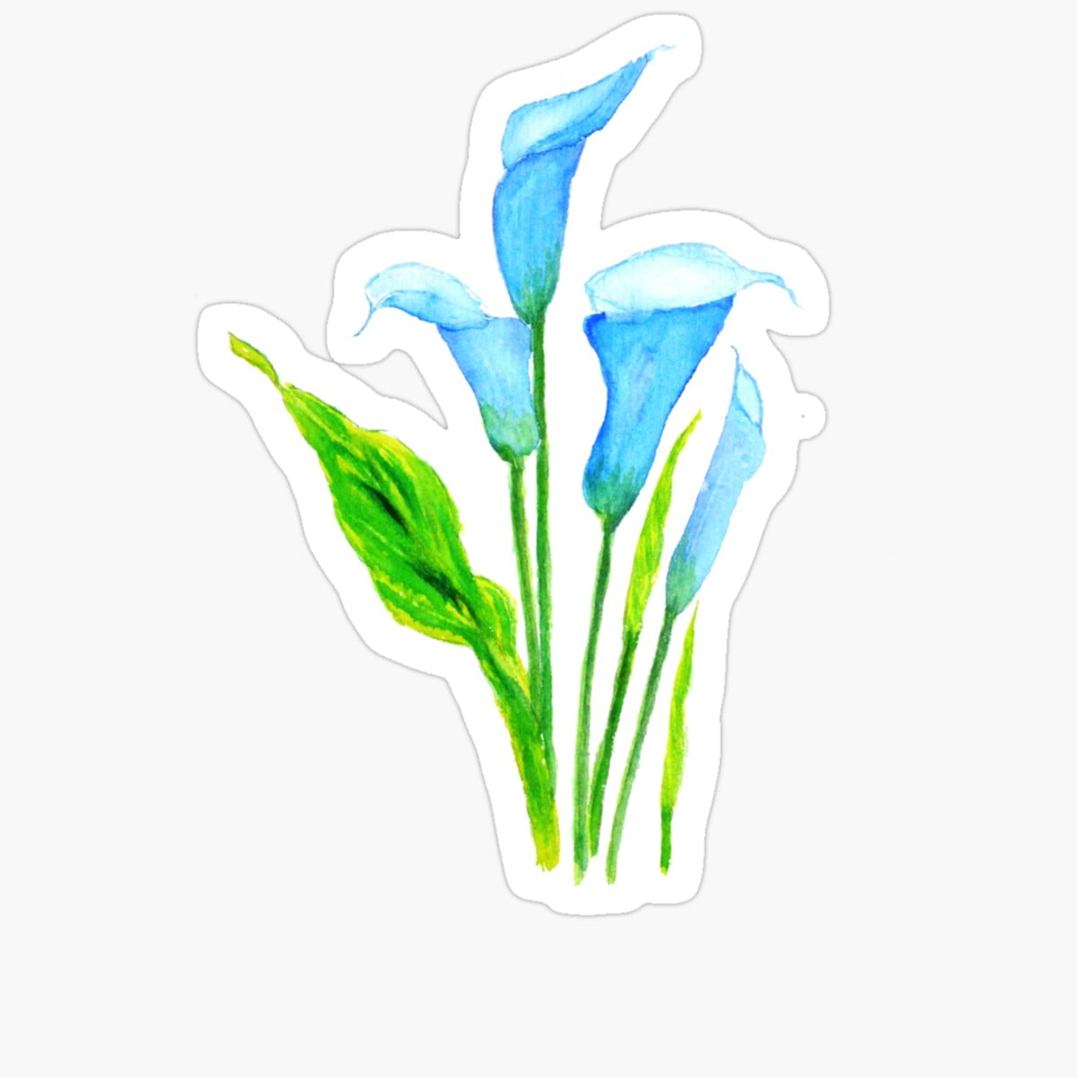 DOPASTICKER Blue Calla Lily Sticker Birthday Gifts - Decorative Laptop ...