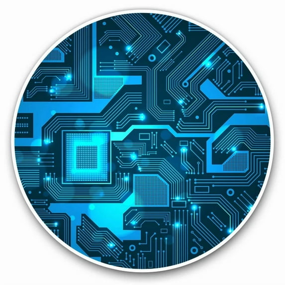 DOPASTICKER Blue Computer Chip Electronicâ€‹S Gamer Cool Gift ...