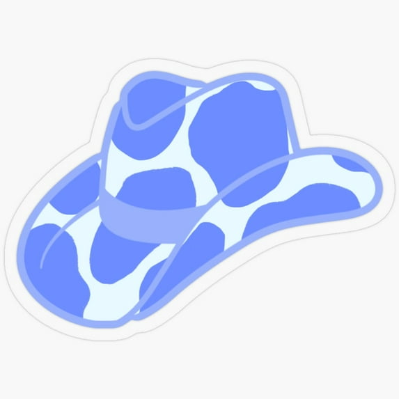 DOPASTICKER Blue Cow Print Cowgirl Hat - Perfect Birthday Gift Everyone ...