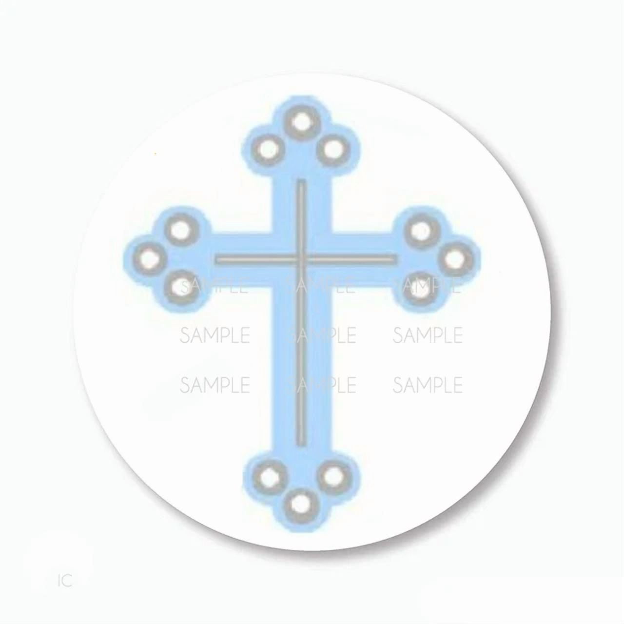 DOPASTICKER Blue Cross Scrapbook Stickers Boy Baptism Phone Decal Water ...