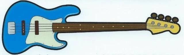 DOPASTICKER Blue Electric Guitar Sticker Phone Sticker, Latop Sticker ...
