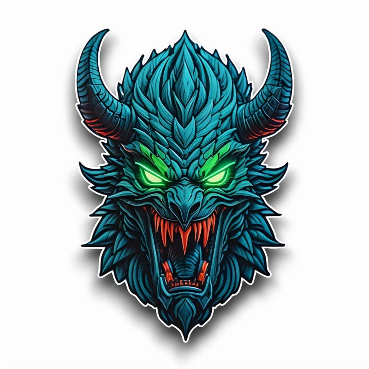 DOPASTICKER Blue Evil Demon Gothic Horror Sticker For Car Window Laptop ...