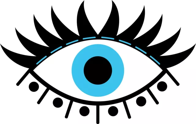 DOPASTICKER Blue Evil Eye Sticker Seeing Eye Protection Good Luck Karma ...