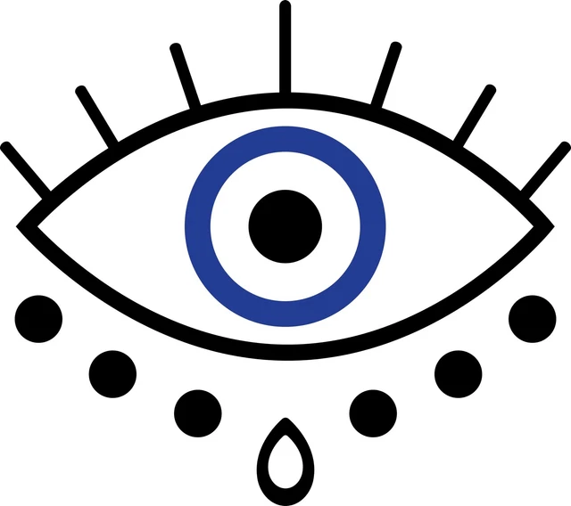 DOPASTICKER Blue Evil Eye Sticker Tear Seeing Protect Good Drop Karma ...