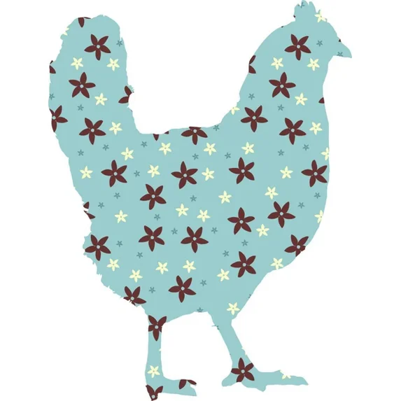 DOPASTICKER Blue Floral Chicken Sticker Phone Sticker, Latop Sticker ...