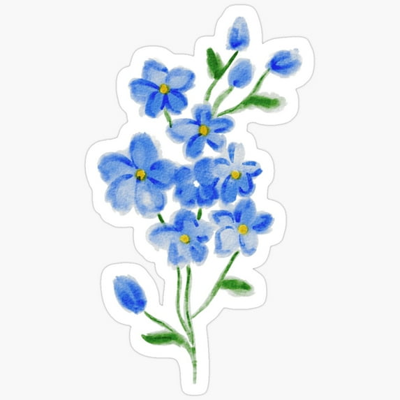 DOPASTICKER Blue Flowers Sticker Waterproof Sticker For Water Bottles, Laptops, Notebooks - Best ...