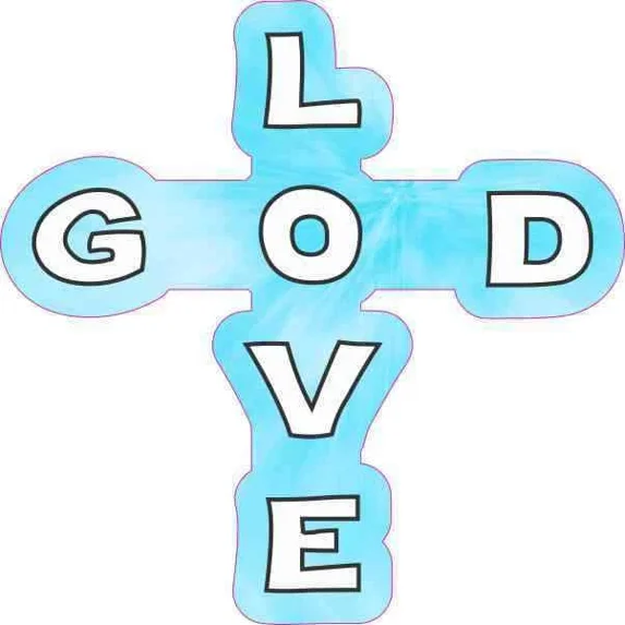 DOPASTICKER Blue God Love Cross Sticker Christian Cup Tumbler Car ...