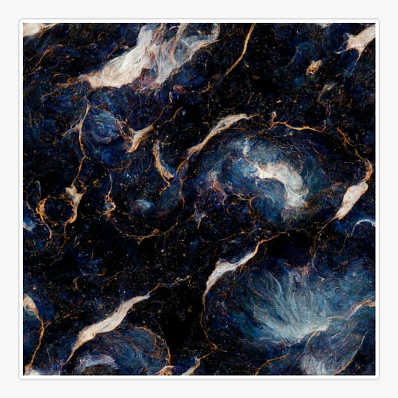 DOPASTICKER Blue Gold Marble Pattern Sticker, Phone Sticker Car Sticker ...