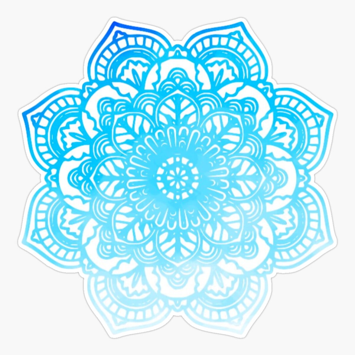 DOPASTICKER Blue Gradient Mandala Sticker, Phone Sticker Car Sticker ...