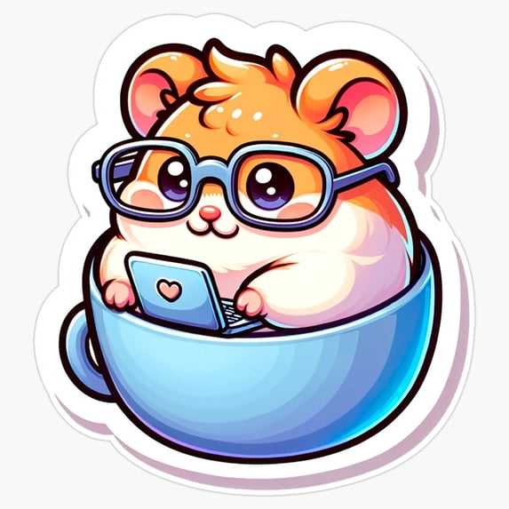 DOPASTICKER Blue Hamster Sticker, Phone Sticker Water Bottle Sticker ...