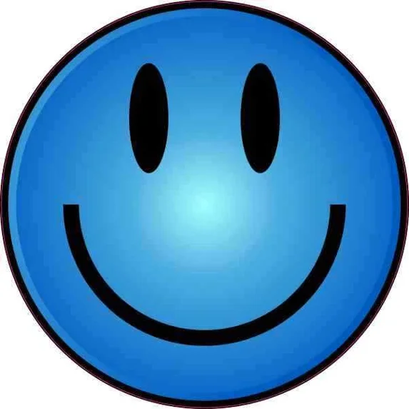 DOPASTICKER Blue Happy Face Sticker Phone Sticker, Latop Sticker, Lover ...