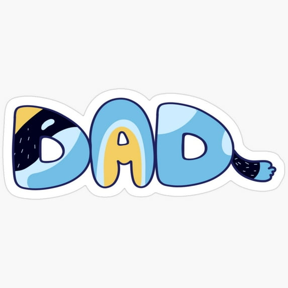 DOPASTICKER Blue Heeler Dad Sticker Waterproof Sticker For Water ...