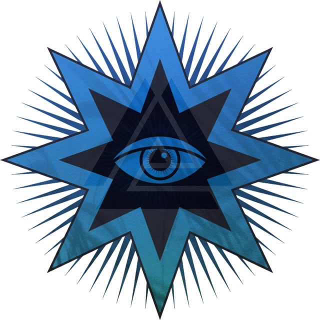 DOPASTICKER Blue Illuminati Sticker Third Eye All Seeing Conspiracy ...