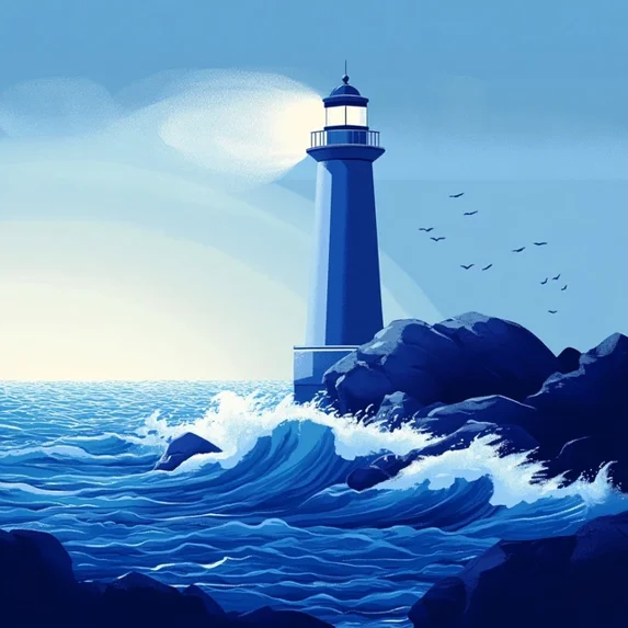 DOPASTICKER Blue Lighthouse Car Sticker Maritime Coastal Motif Sticker ...