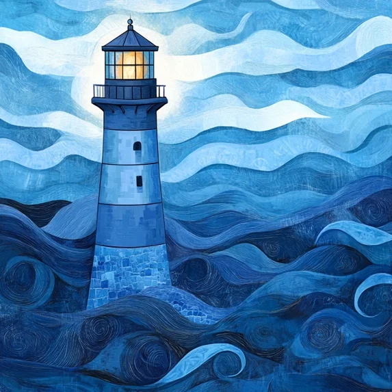 DOPASTICKER Blue Lighthouse Car Sticker Maritime Coastal Motif Sticker ...
