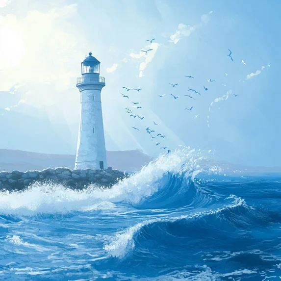 DOPASTICKER Blue Lighthouse Car Sticker Maritime Coastal Motif Sticker ...