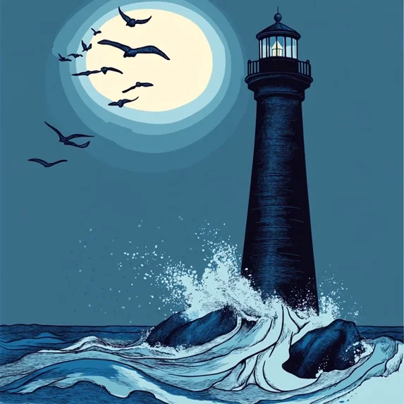 DOPASTICKER Blue Lighthouse Car Sticker Maritime Coastal Motif Sticker ...