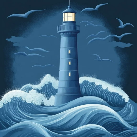 DOPASTICKER Blue Lighthouse Car Sticker Maritime Coastal Motif Sticker ...