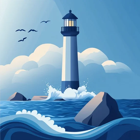 DOPASTICKER Blue Lighthouse Car Sticker Maritime Coastal Motif Sticker ...