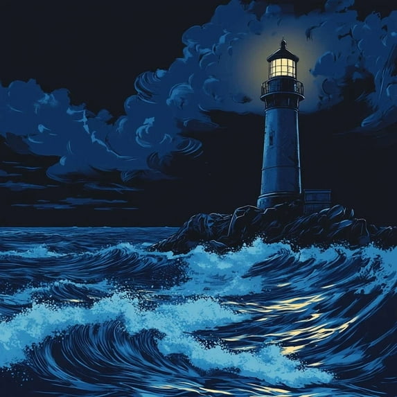 DOPASTICKER Blue Lighthouse Car Sticker Maritime Coastal Motif Sticker ...