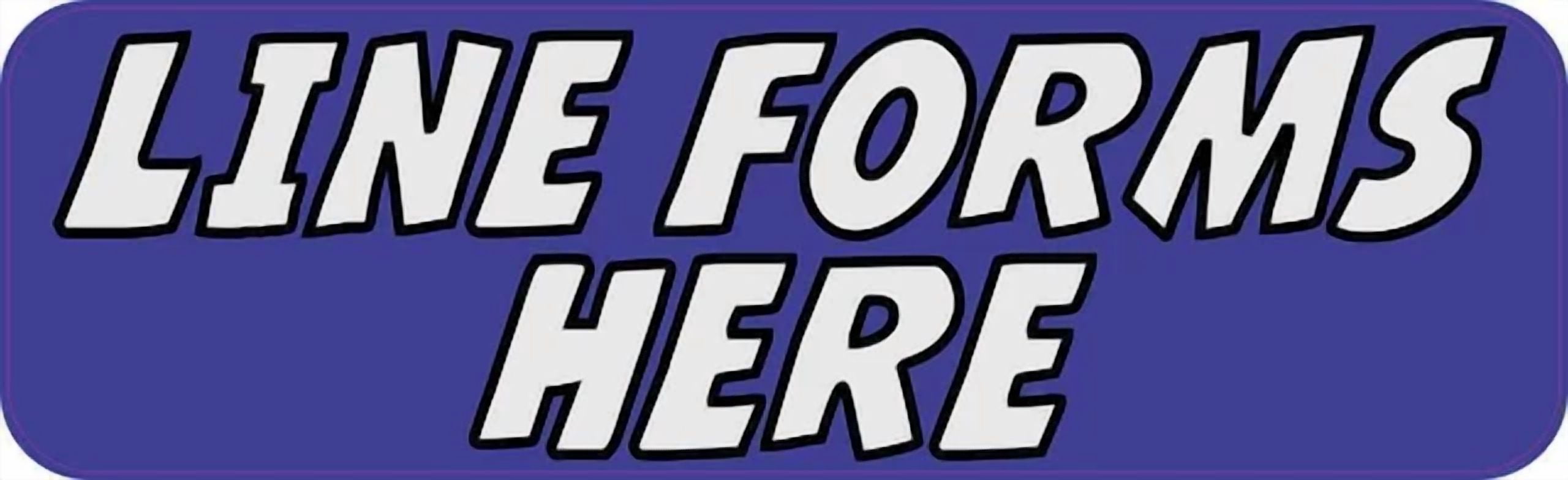 DOPASTICKER Blue Line Forms Here Sticker Business Door Sticker Phone ...