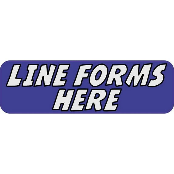 DOPASTICKER Blue Line Forms Here Sticker Business Door Sticker Phone ...