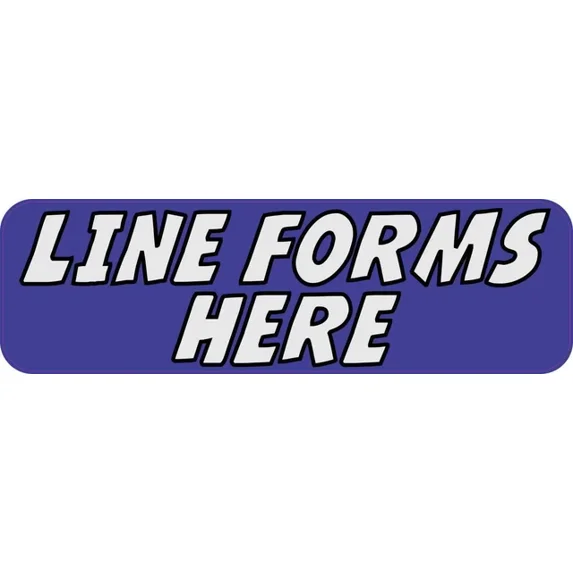 DOPASTICKER Blue Line Forms Here Sticker Business Stickers Door Sticker ...