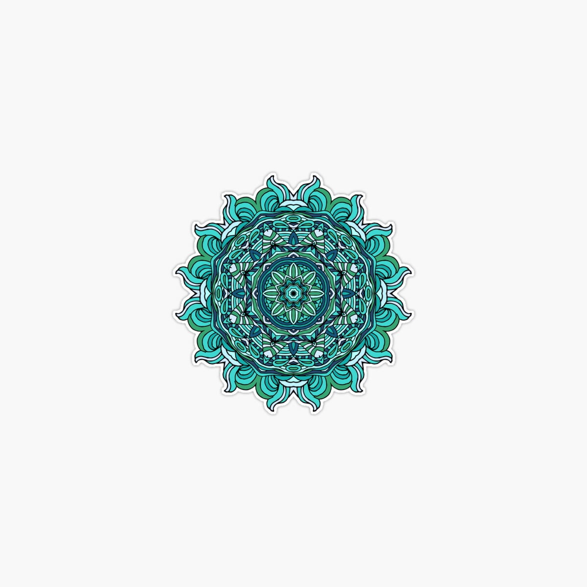 DOPASTICKER Blue Mandala Sticker, Phone Sticker Water Bottle Sticker ...