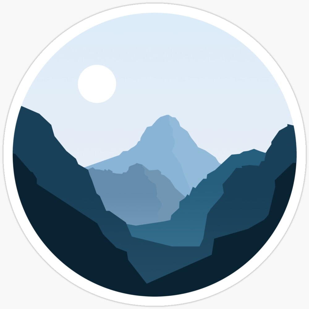 DOPASTICKER Blue Mountain Horizon Sunset Sticker Phone Sticker, Latop ...