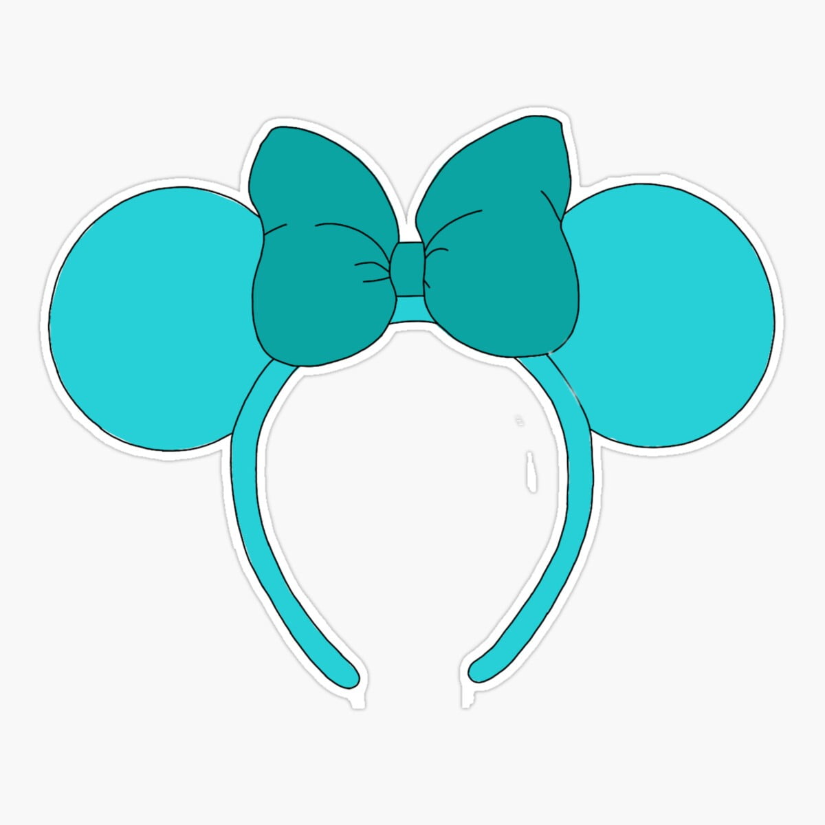 DOPASTICKER Blue Mouse Ears Sticker, Phone Sticker Water Bottle Sticker ...