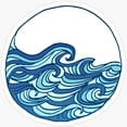 DOPASTICKER Blue Ocean Waves Design Sticker Birthday Gifts - Decorative ...