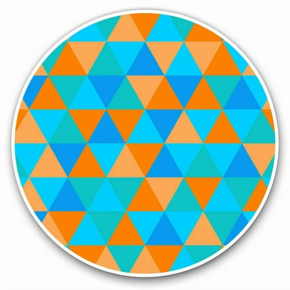 DOPASTICKER Blue Orange Triangle Pattern Design Cool Gift Decorative ...