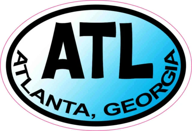 DOPASTICKER Blue Oval Atlanta Sticker Georgia Ga State Sticker Phone ...