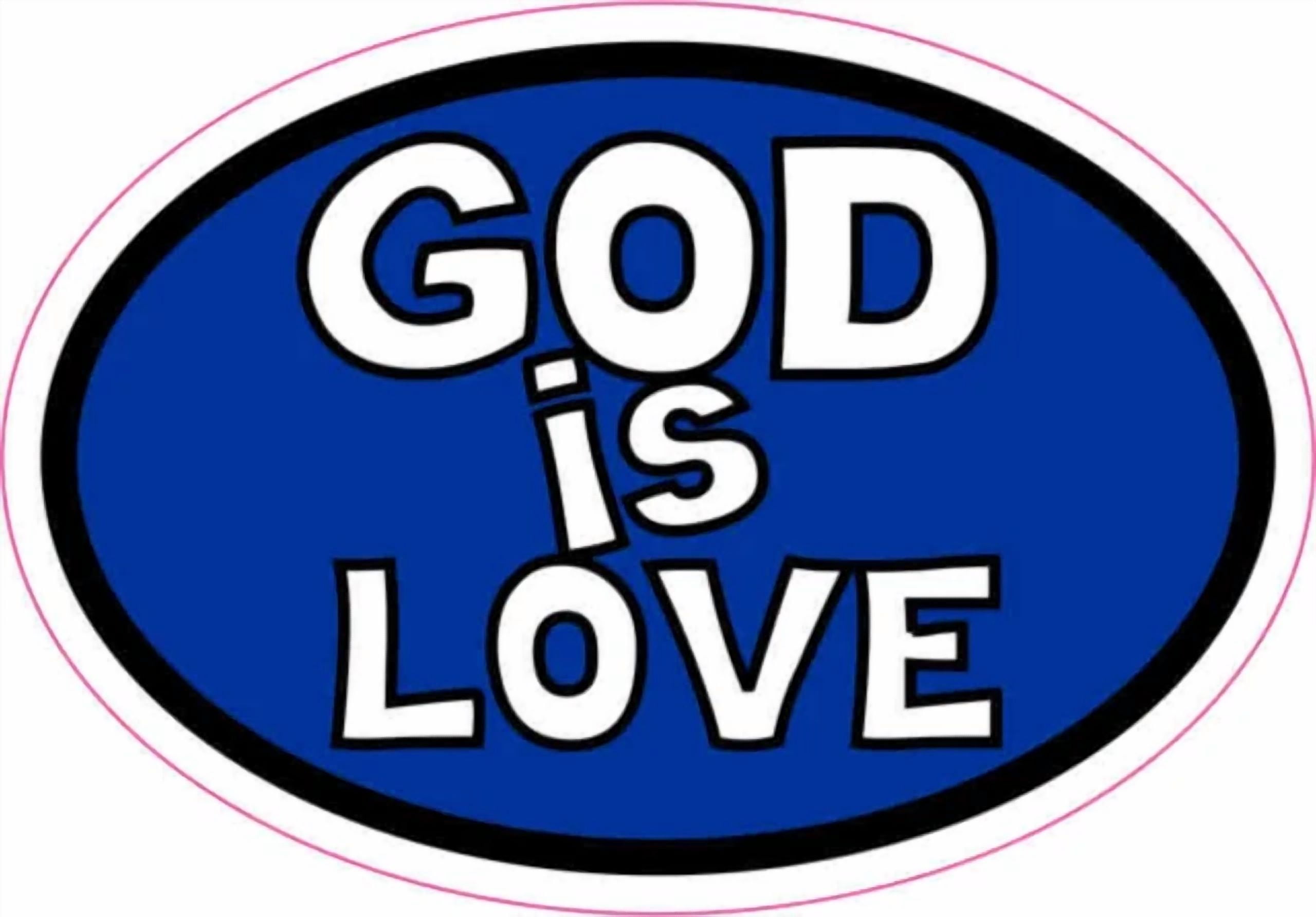 DOPASTICKER Blue Oval God Is Love Stickers Vehicle Car Sticker Phone ...