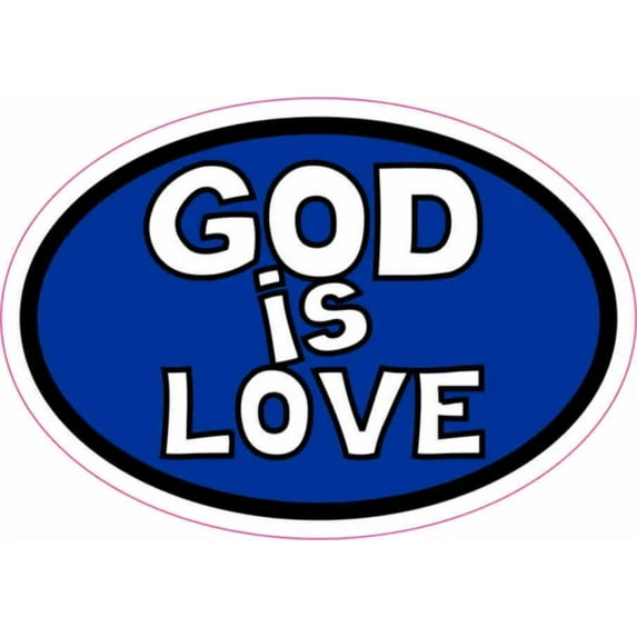 DOPASTICKER Blue Oval God Is Love Stickers Vehicle Car Sticker Phone ...