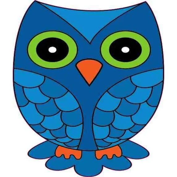 DOPASTICKER Blue Owl Sticker Cup Vehicle Animal Sticker Phone Sticker ...
