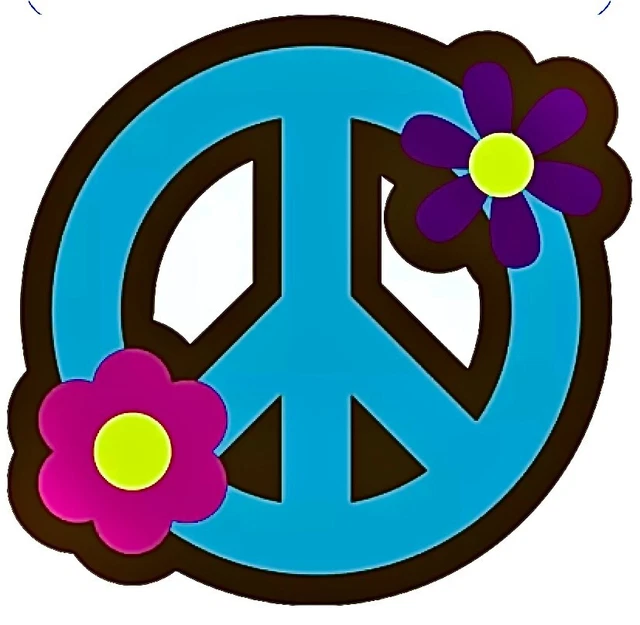 DOPASTICKER Blue Peace Sign Sticker Flowers Floral Hippie Boho Hippy ...