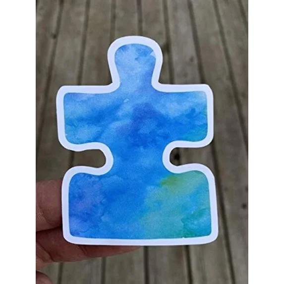DOPASTICKER Blue Puzzle Piece Sticker Phone Decal Water Bottle Stickers ...