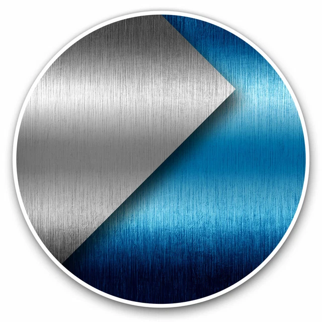 DOPASTICKER Blue & Silver Brushed Metal Effect Cool Gift Decorative ...