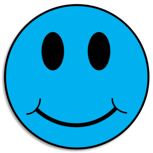 DOPASTICKER Blue Smiley Face, Smile Happy Colorful Phone Decal Water ...