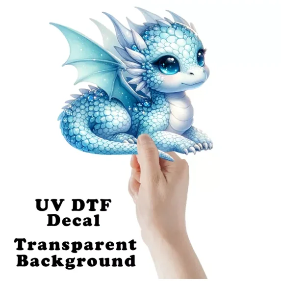 DOPASTICKER Blue Sparkle Dragon Sticker - Design Preview Only ...