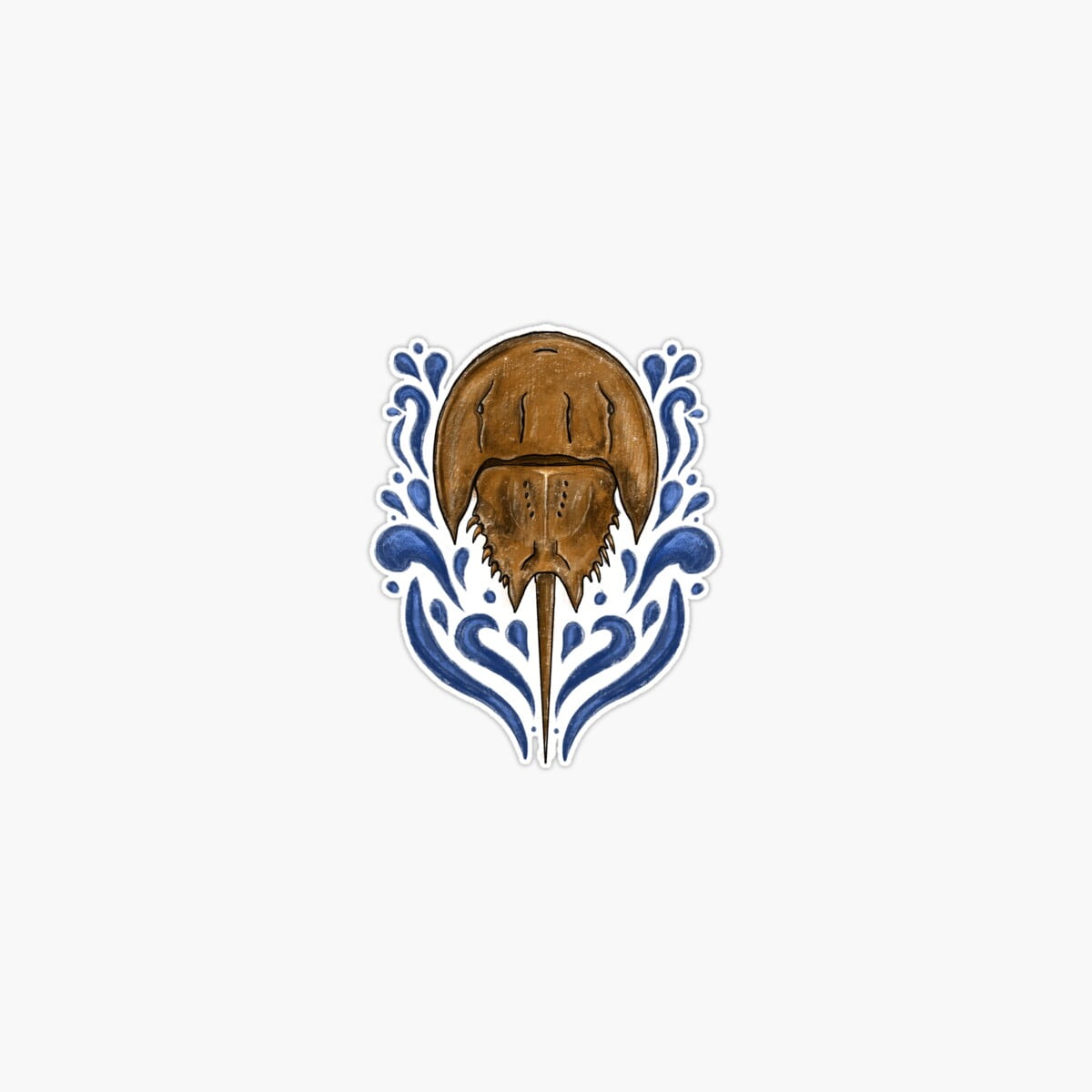 DOPASTICKER Blue Swirl Horseshoe Crab Sticker, Phone Sticker Car ...